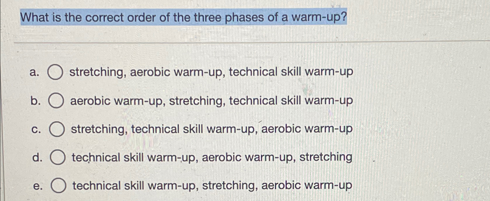 Solved What is the correct order of the three phases of a | Chegg.com
