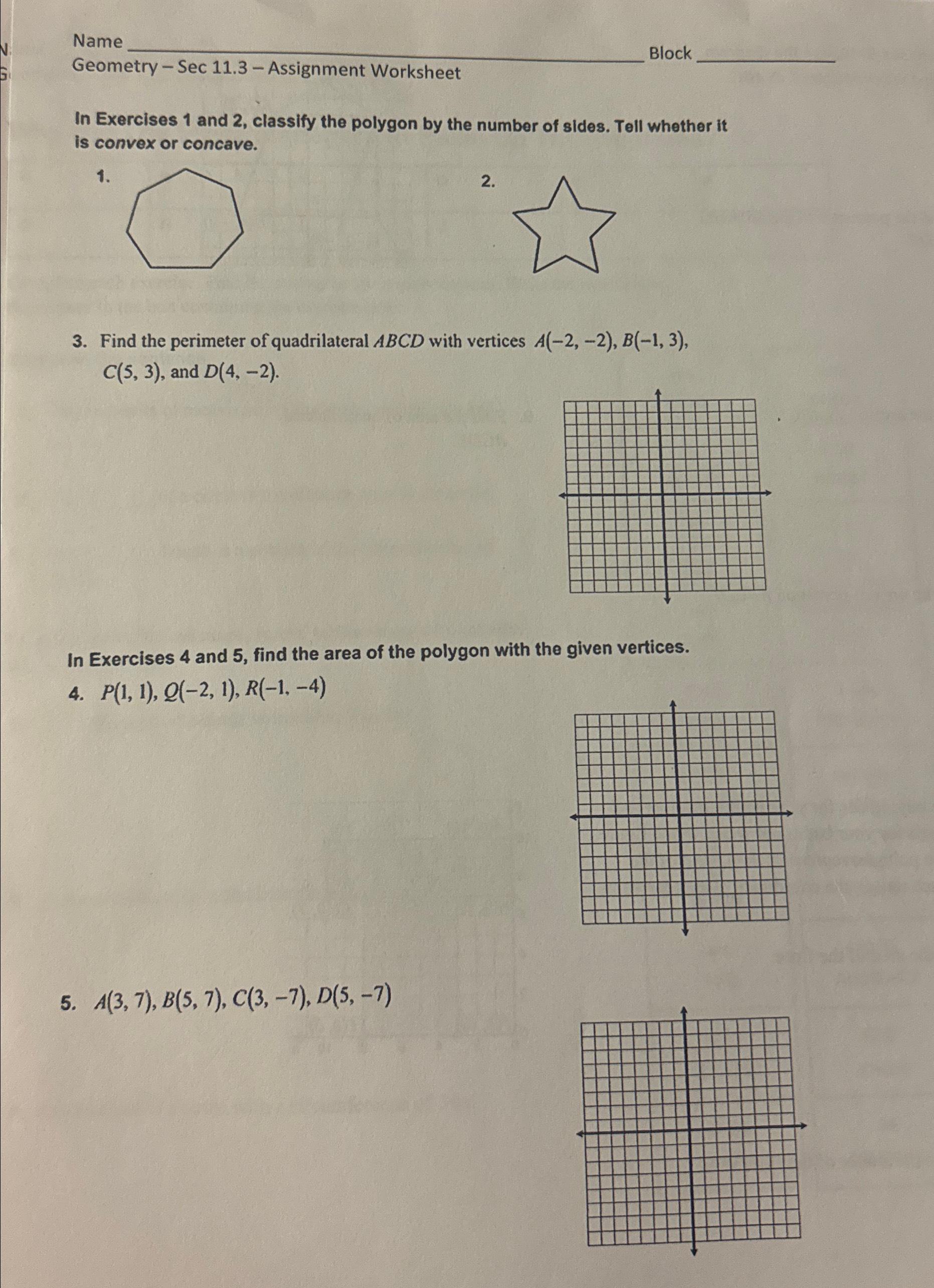 Solved Name BlockGeometry-Sec 11.3-Assignment WorksheetIn | Chegg.com
