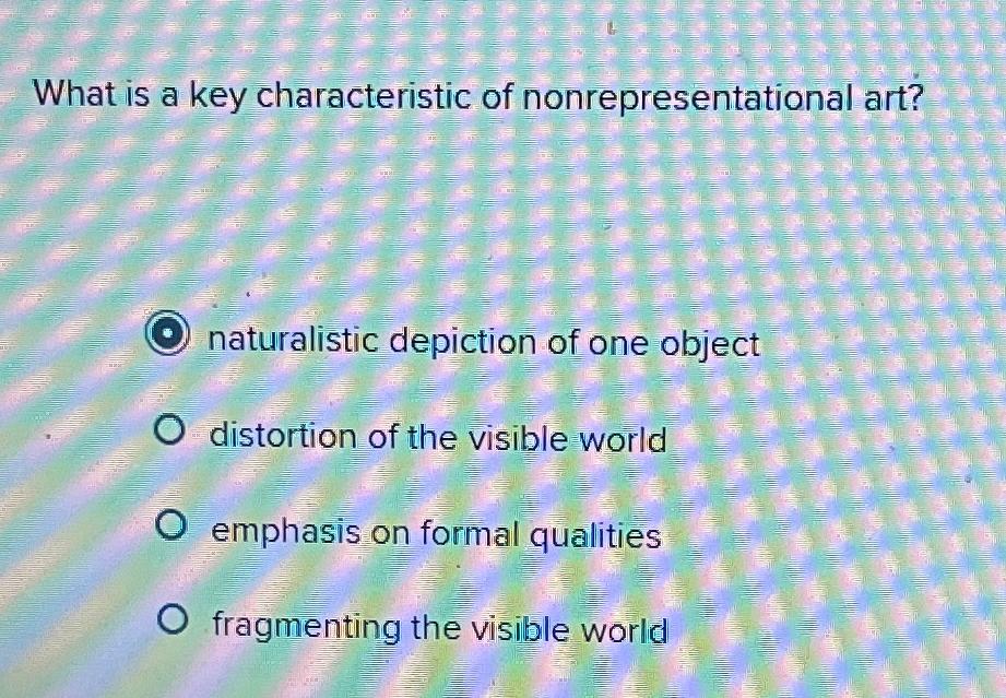 Solved What is a key characteristic of nonrepresentational | Chegg.com
