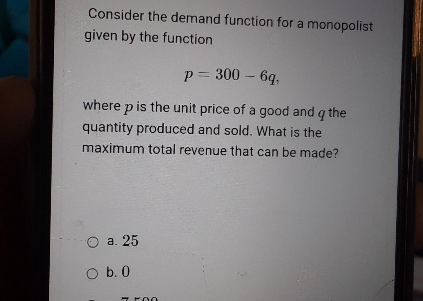 Solved Consider the demand function for a monopolist given | Chegg.com