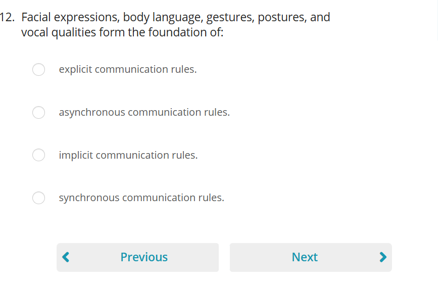 Solved 12. ﻿Facial expressions, body language, gestures, | Chegg.com