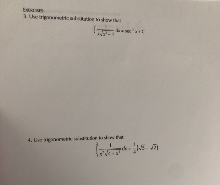 Solved I'm a bit confused about using trigonometric sub when | Chegg.com
