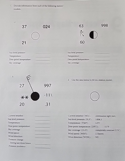 Solved Decode information from each of the following station | Chegg.com