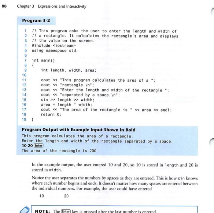 Solved Chapter 3 Expressions and Interactivity Program 3-2 | Chegg.com