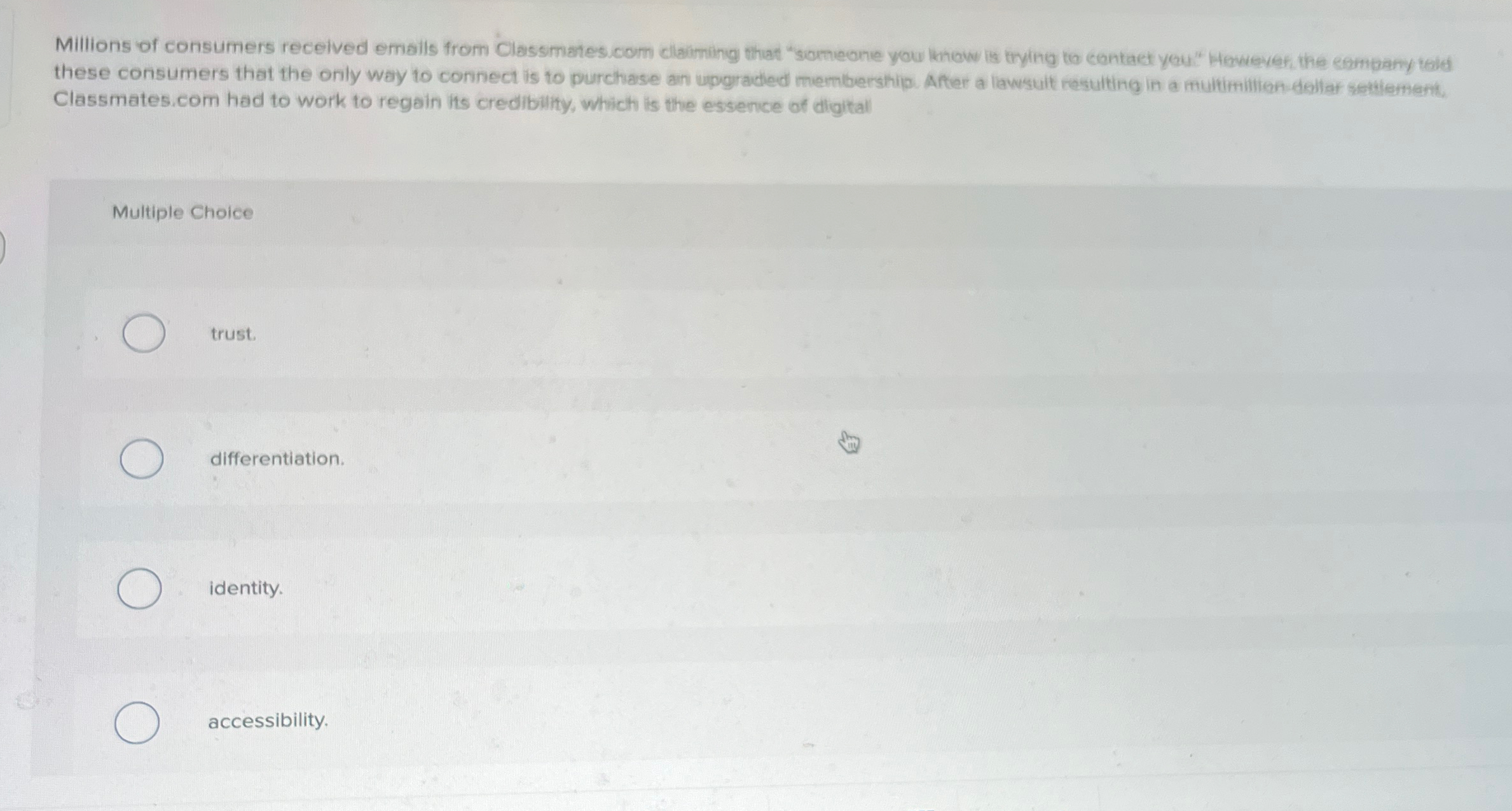 Solved Millions of consumers recelved emails from Classmates | Chegg.com