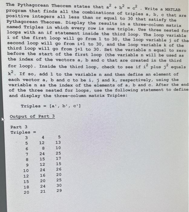 Solved The Pythagorean Theorem states that a2+b2=c2. Write a | Chegg.com