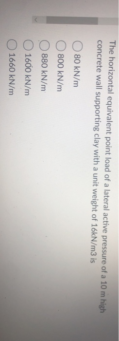 Solved The horizontal equivalent point load of a lateral | Chegg.com