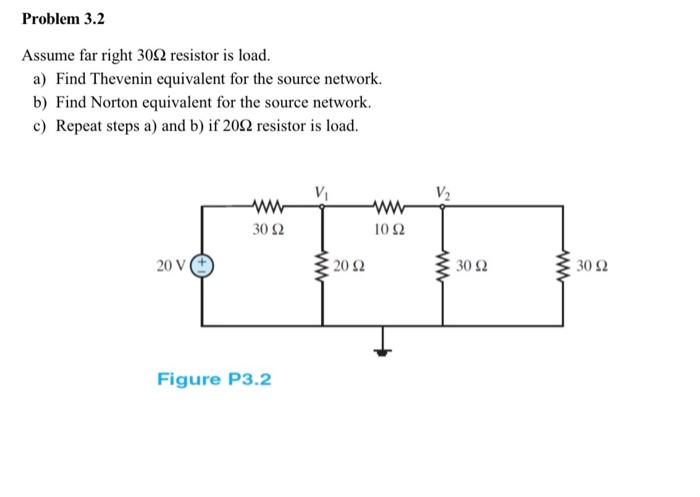 Solved Assume far right 30Ω resistor is load. a) Find | Chegg.com