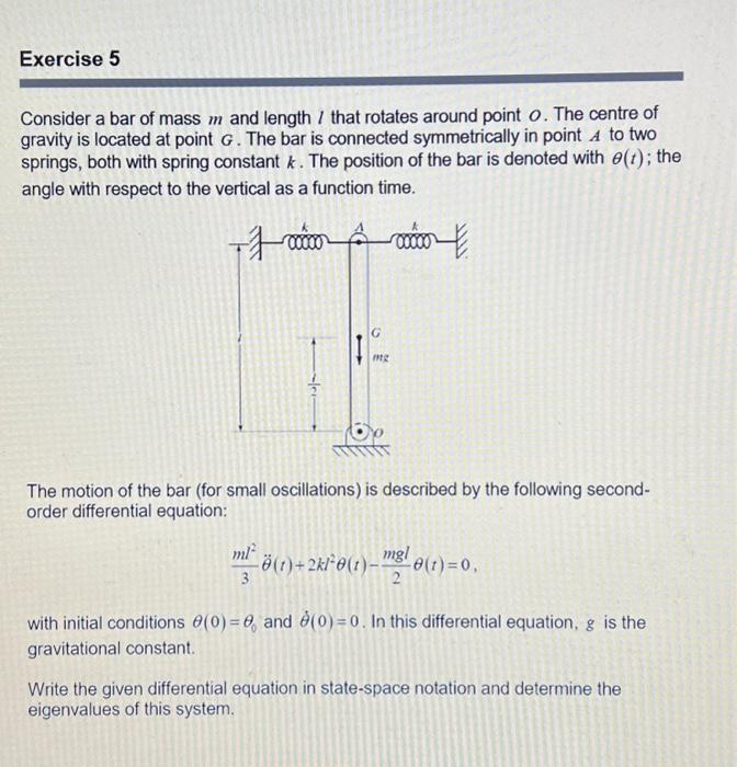 Solved Consider a bar of mass m and length l that rotates | Chegg.com