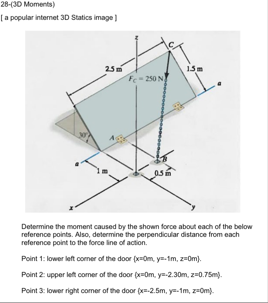 Solved 28-(3D Moments)[ ﻿a popular internet 3D Statics image | Chegg.com
