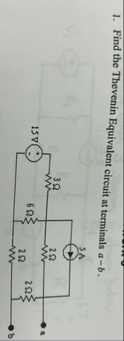 Solved Find the Thevenin Equivalent circuit at terminals | Chegg.com