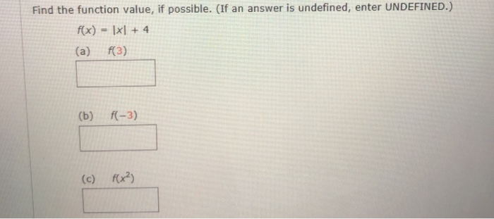 Solved Find The Function Value If Possible If An Answer 