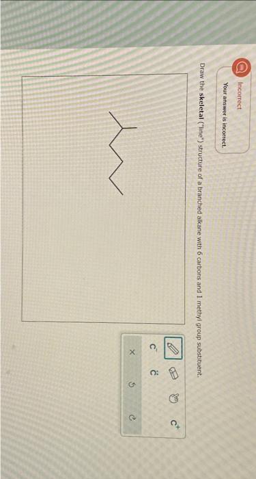 Solved Incorrect Your answer is incorrect. Draw the skeletal | Chegg.com