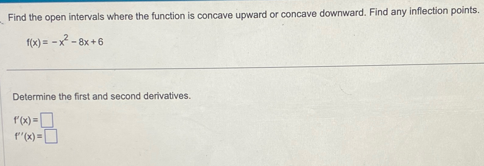 Solved Find the open intervals where the function is concave | Chegg.com