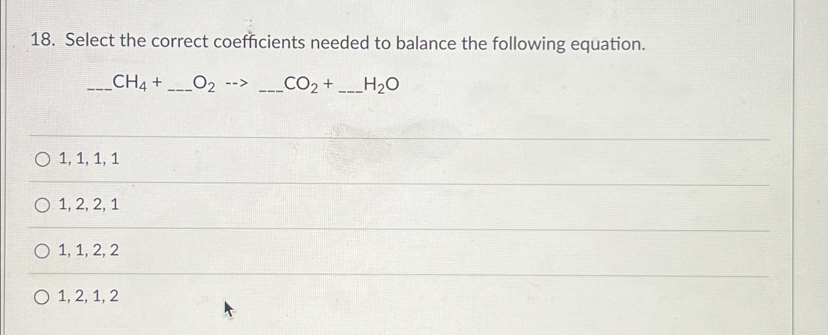 Solved Select the correct coefficients needed to balance the | Chegg.com
