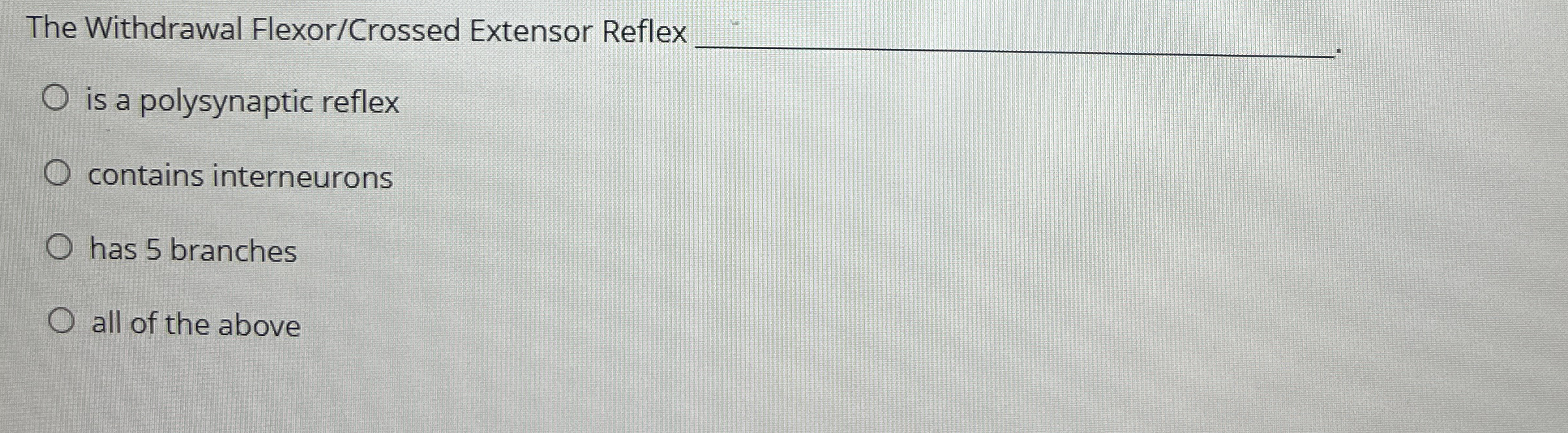 Solved The Withdrawal Flexor/Crossed Extensor Reflex q,is a | Chegg.com
