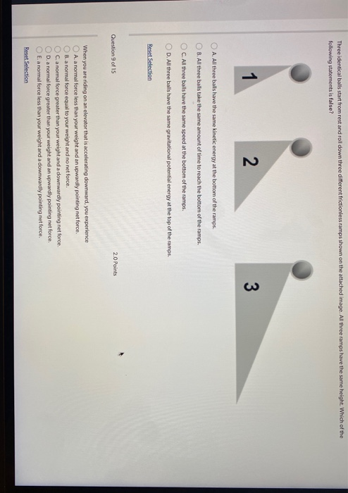 Solved Three identical balls start from rest and roll down | Chegg.com