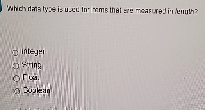 Solved Which data type is used for items that are measured | Chegg.com