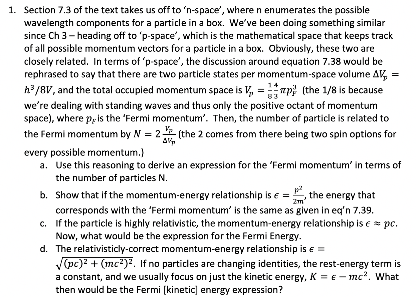 Solved Section 7.3 ﻿of the text takes us off to ' n-space', | Chegg.com