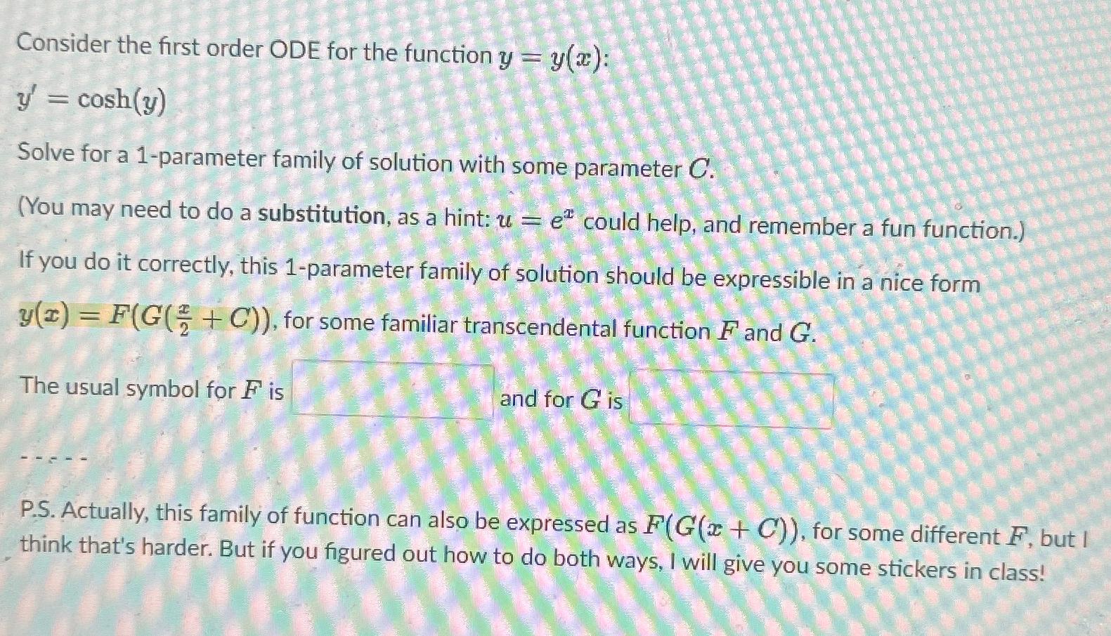 Solved Consider The First Order Ode For The Function Y Y X