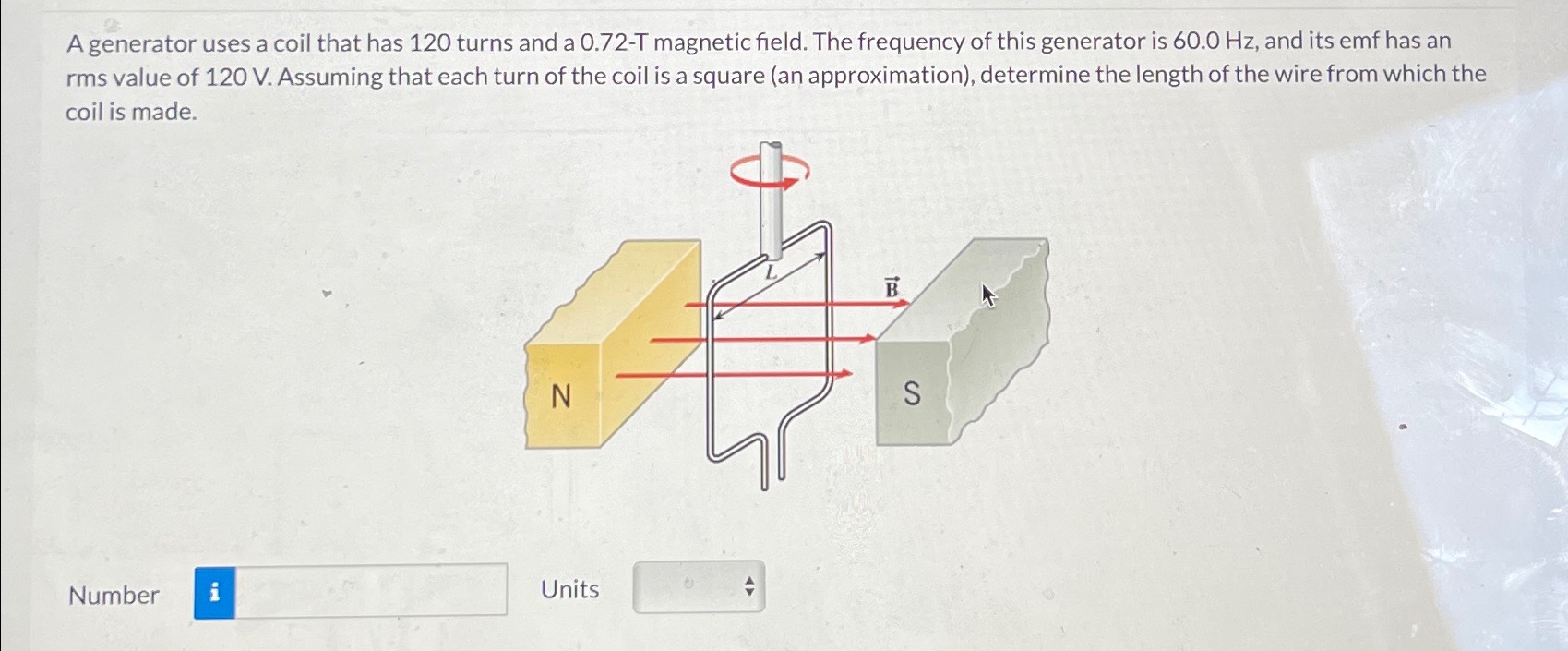 Solved A generator uses a coil that has 120 ﻿turns and a | Chegg.com