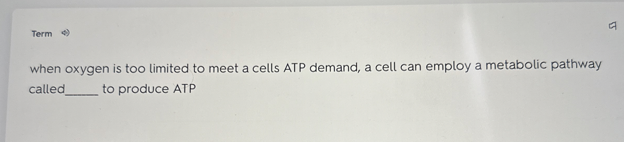 Solved Termwhen oxygen is too limited to meet a cells ATP | Chegg.com