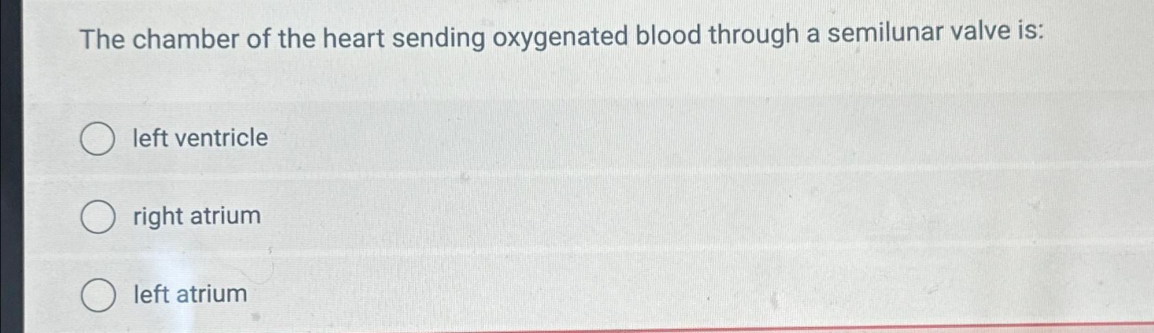 Solved The chamber of the heart sending oxygenated blood | Chegg.com