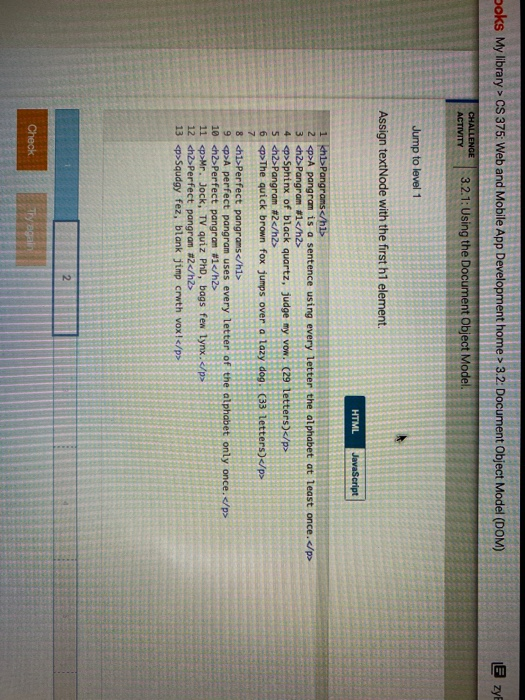 Solved boks My library > CS 375: Web and Mobile App | Chegg.com