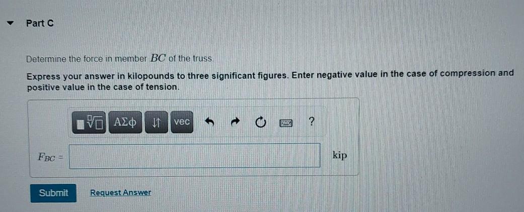 Solved Review Part A Determine the force in members FE FB | Chegg.com