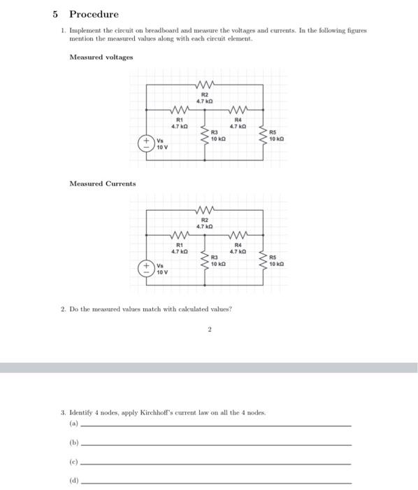 Solved 1. Implement the circuit on breadboard and measure | Chegg.com