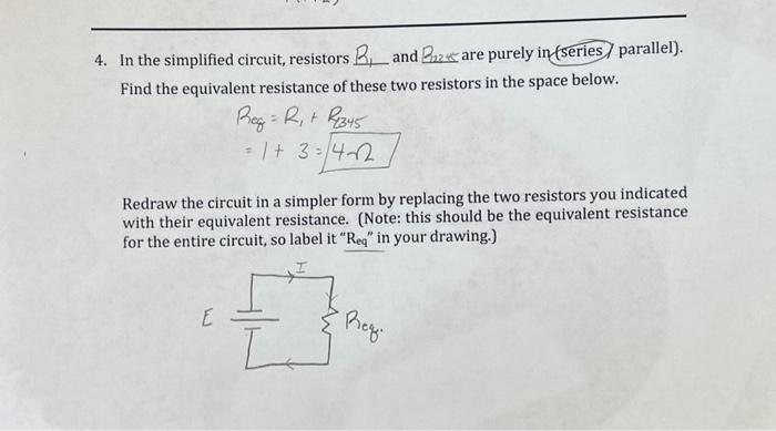 Solved When finding the equivalent resistance of various | Chegg.com