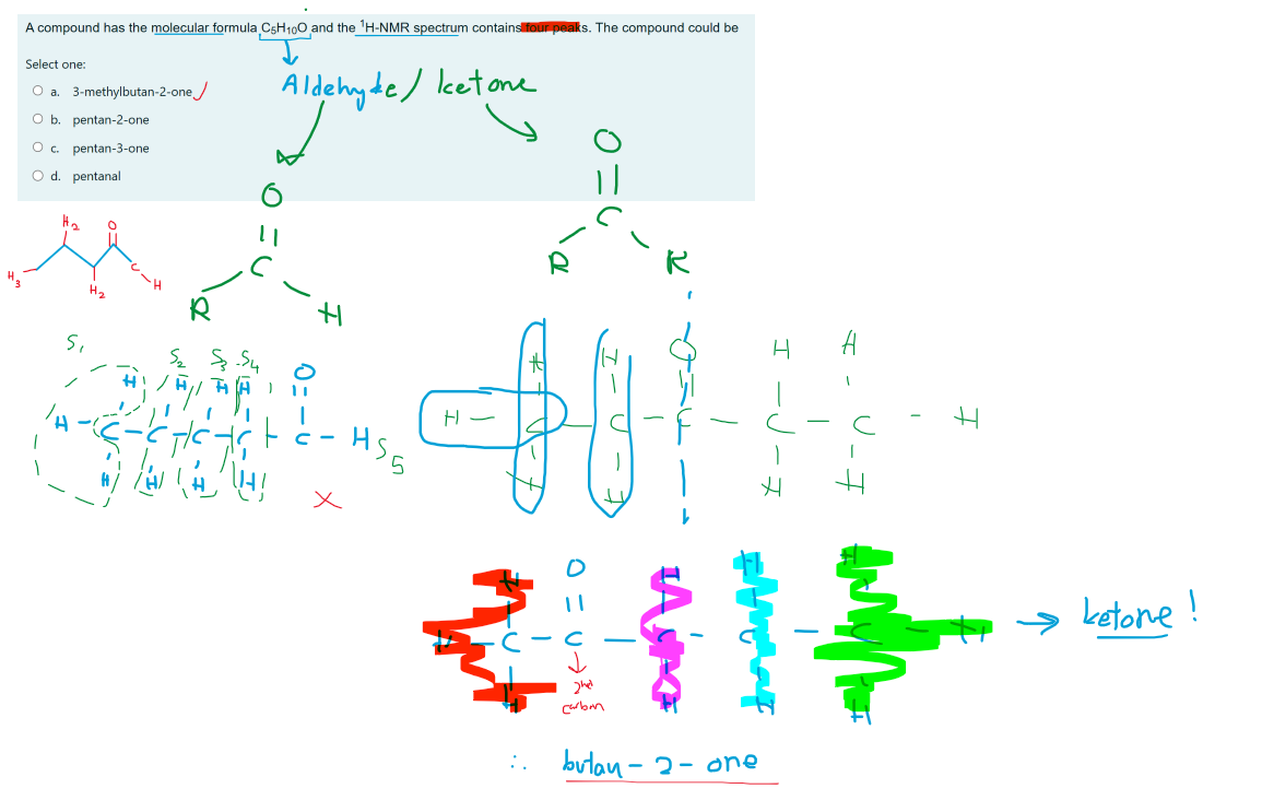 Solved A compound has the molecular formula C5H10O and the | Chegg.com