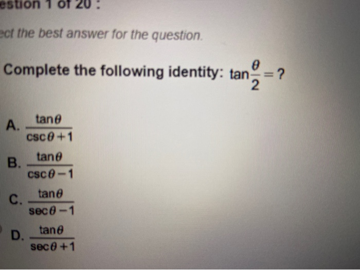 Solved estion 1 of 20: ect the best answer for the question. | Chegg.com Solved estion 1 of 20: ect the best answer for the question. | Chegg.com