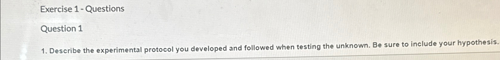 Solved Exercise 1 - ﻿QuestionsQuestion 1Describe the | Chegg.com