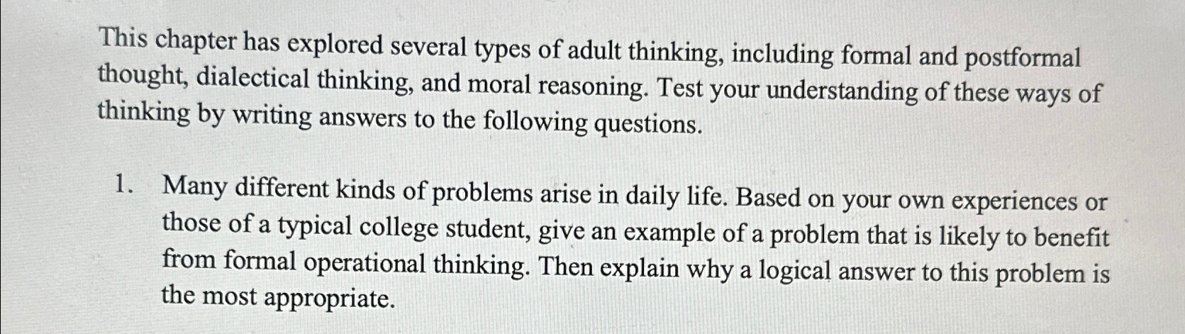 Solved This chapter has explored several types of adult | Chegg.com