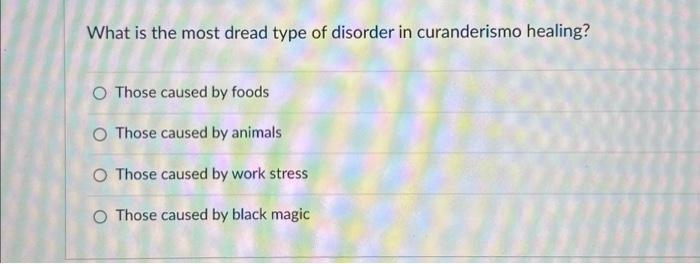 Solved What is the most dread type of disorder in | Chegg.com
