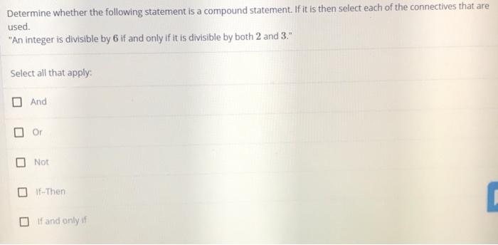Solved Determine whether the following statement is a | Chegg.com
