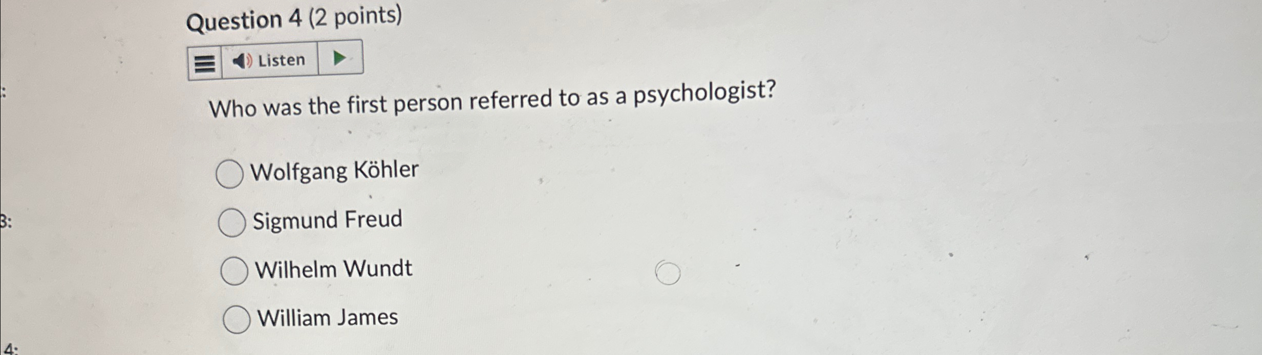 Solved Question 4 (2 ﻿points)Who was the first person | Chegg.com