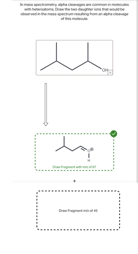 Solved In mass spectrometry, alpha cleavages are common in | Chegg.com