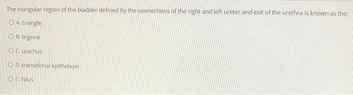 Solved The triangular region of the bladder defined by the | Chegg.com