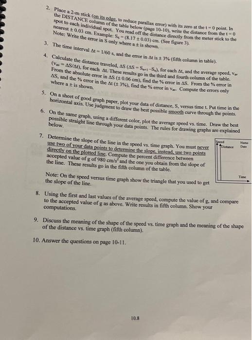 Solved 2. Place a 2-m stick (on its edge, to reduce parallax | Chegg.com