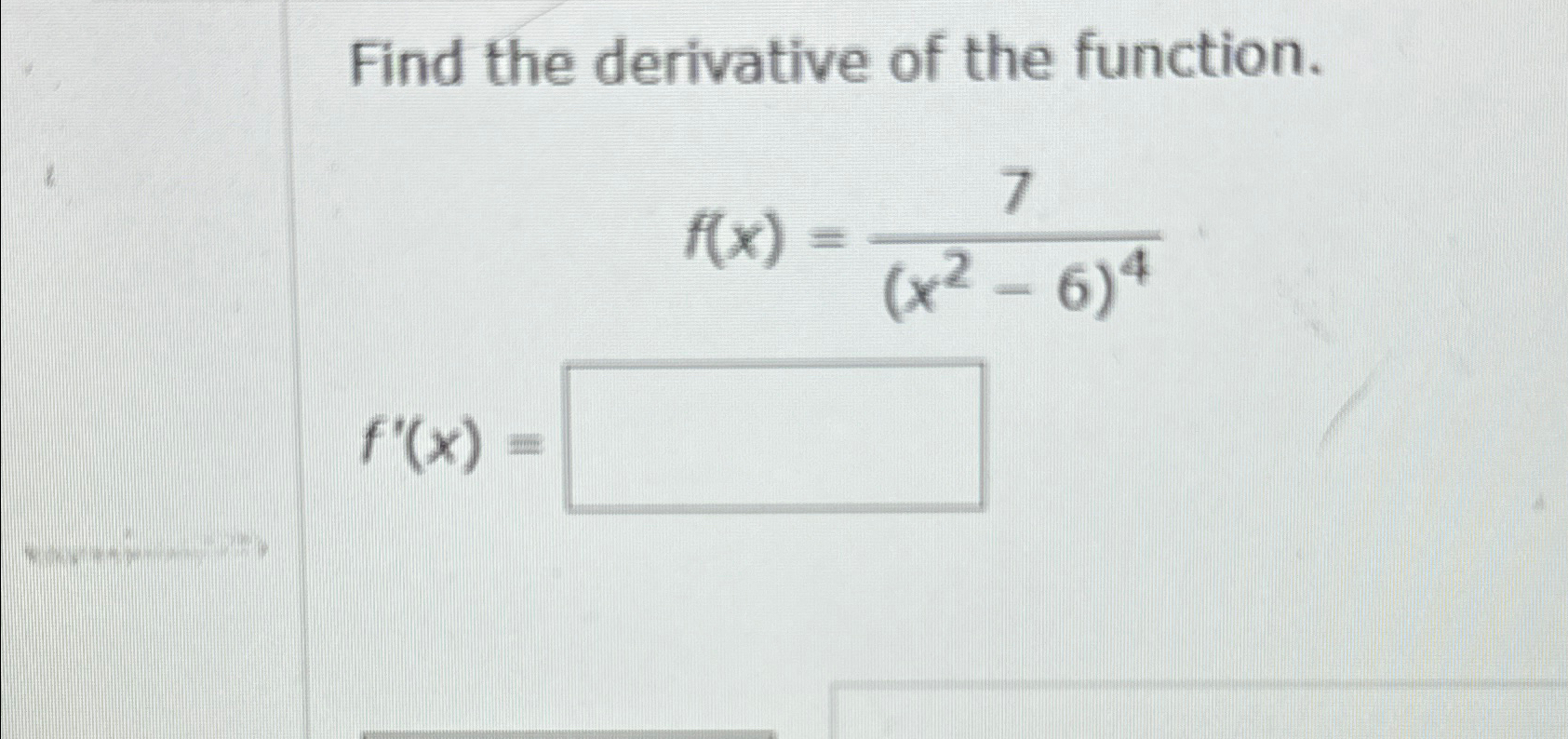 Solved Find the derivative of the | Chegg.com