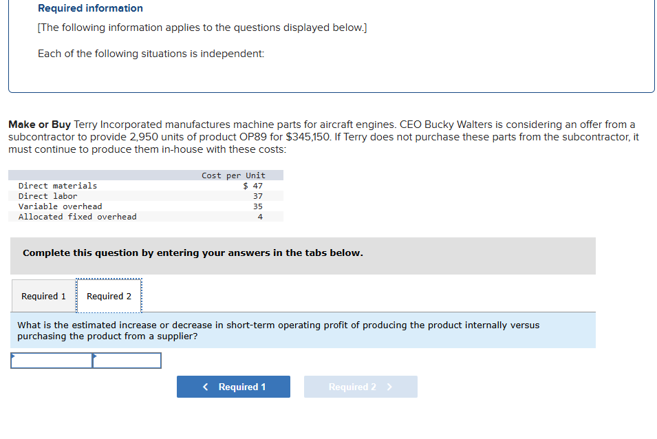 Solved In Required 1 ﻿the box options are Direct Labor, | Chegg.com