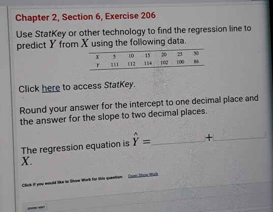 Solved Chapter 2, Section 6, Exercise 206 Use Statkey or | Chegg.com