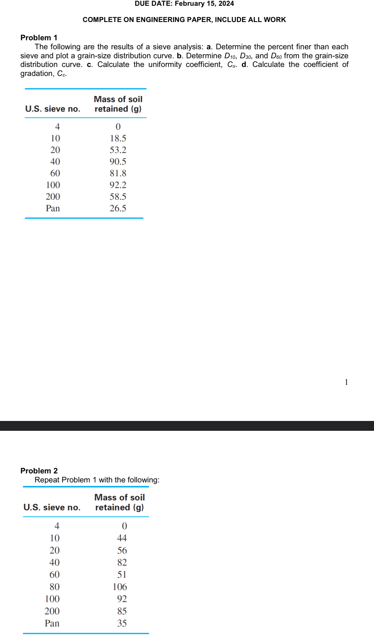Solved DUE DATE: February 15, 2024COMPLETE ON ENGINEERING | Chegg.com