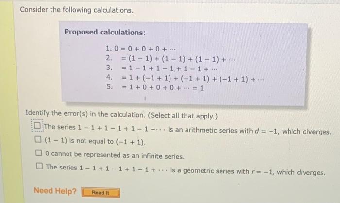 Solved Consider the following calculations. Proposed | Chegg.com
