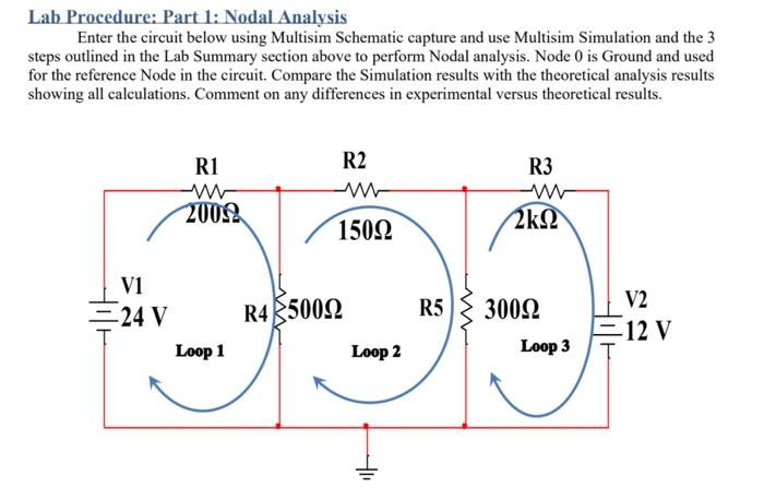 Solved Lab Procedure: Part 1: Nodal Analysis Enter the | Chegg.com