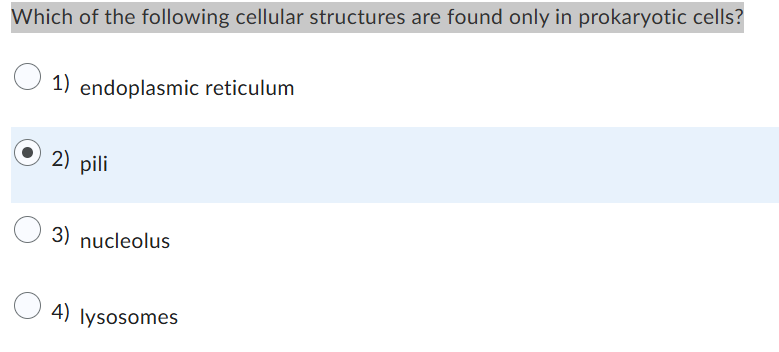 Solved Which of the following cellular structures are found | Chegg.com