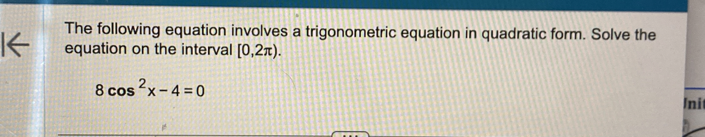 Solve the equation on the interval | Chegg.com