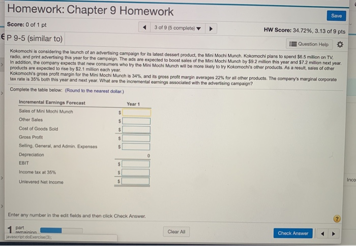 Solved Save Homework Chapter 9 Homework Score 0 Of 1 Pt 3